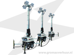 Lichtmast 5 m aggregaat 4×150 W LED (diesel) | Gromax Verhuur